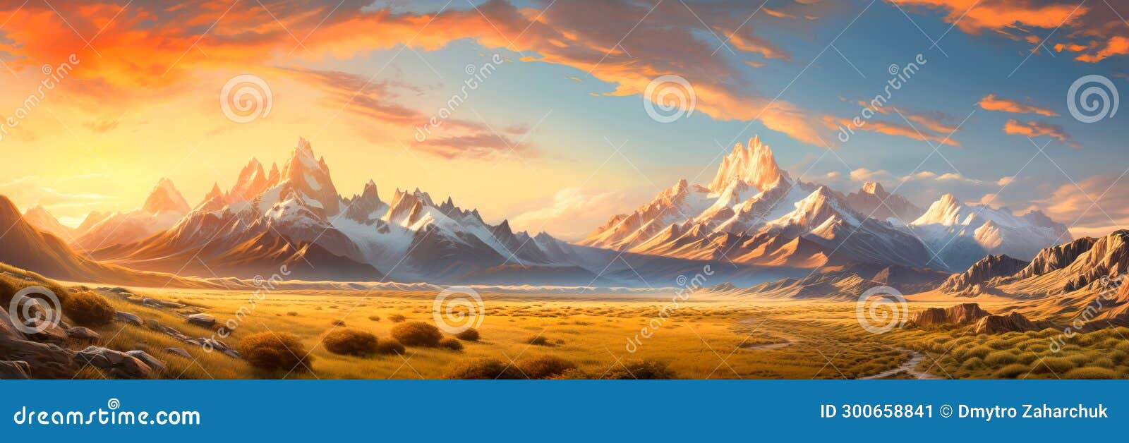 Landscape Featuring Steppe Grasslands and Dramatic Mountain Ranges ...
