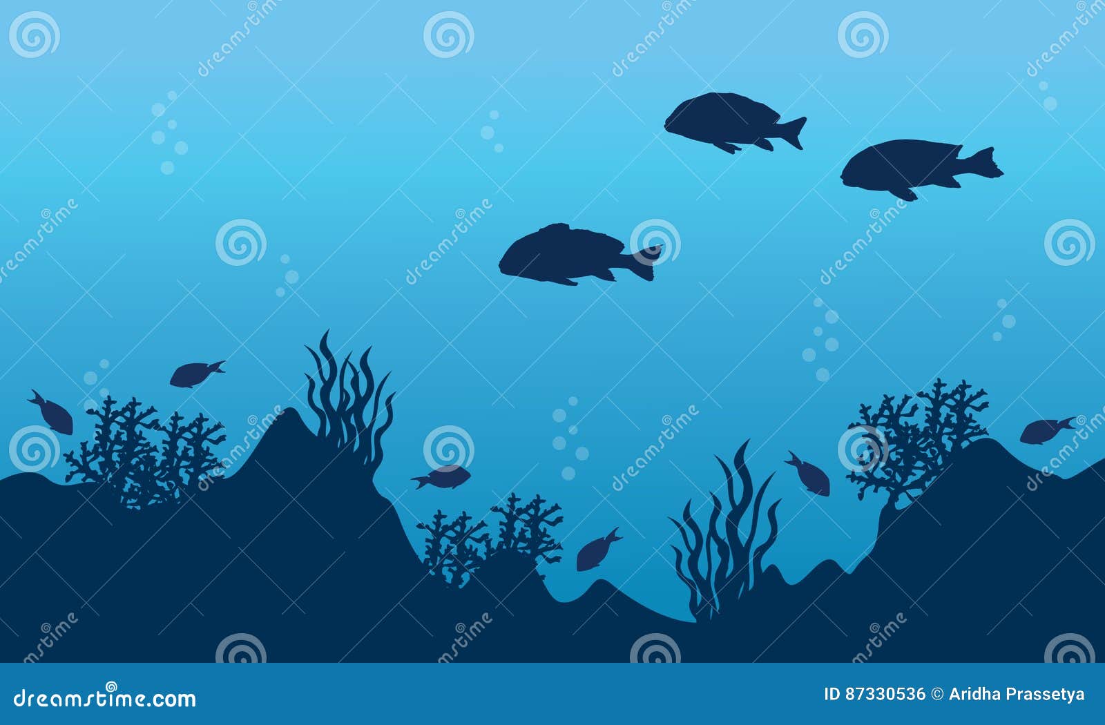 Landscape of fish and reef stock vector. Illustration of adventure ...
