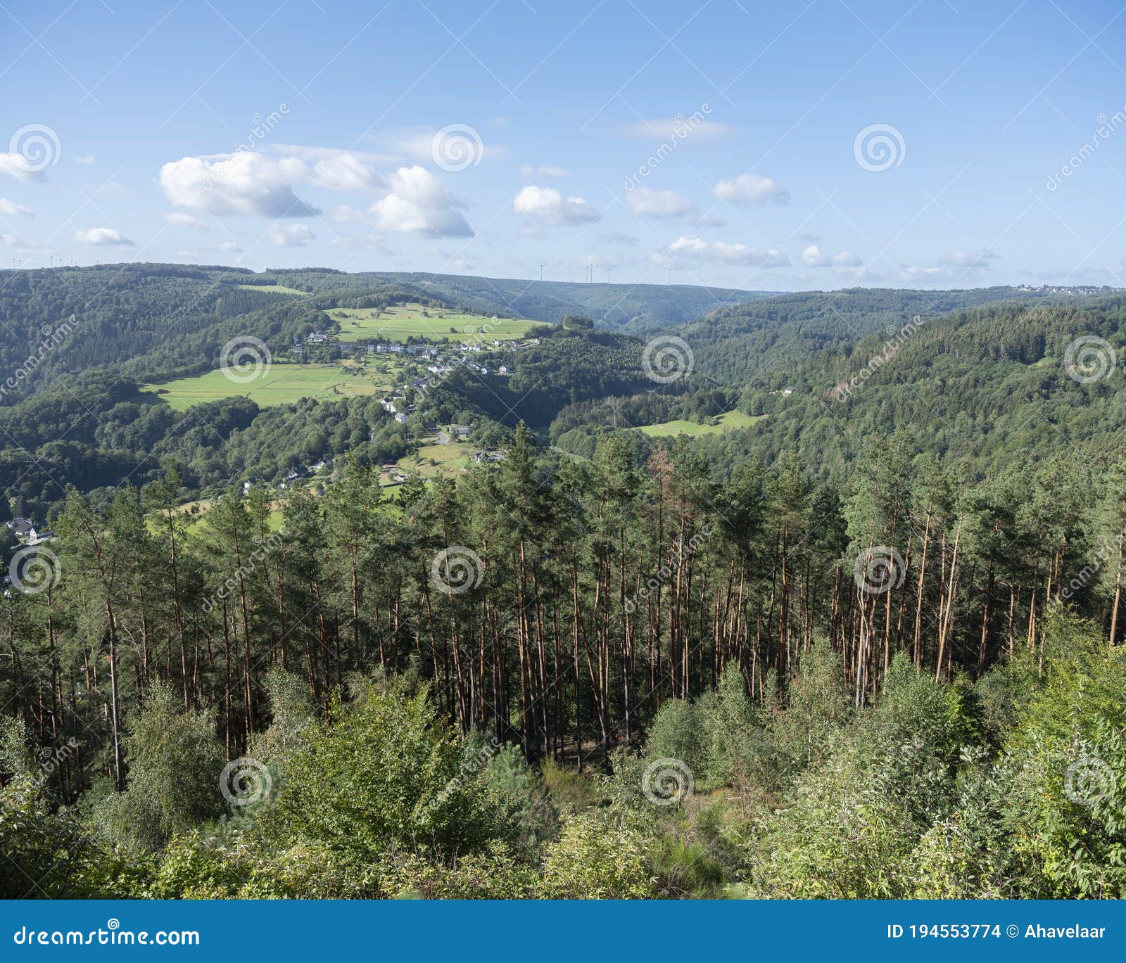 German Eifel Landscape Region Near To Gerolstein With Green Meadows ...