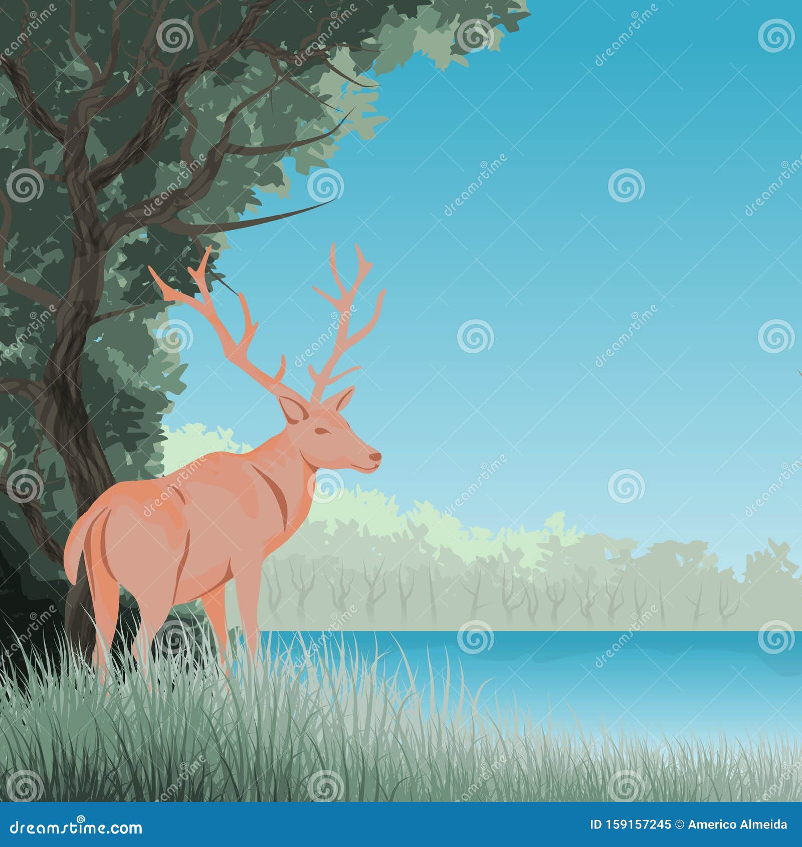 Stylized Deer Head Ikon. Hand Drawn Silhouette Vector Illustration ...