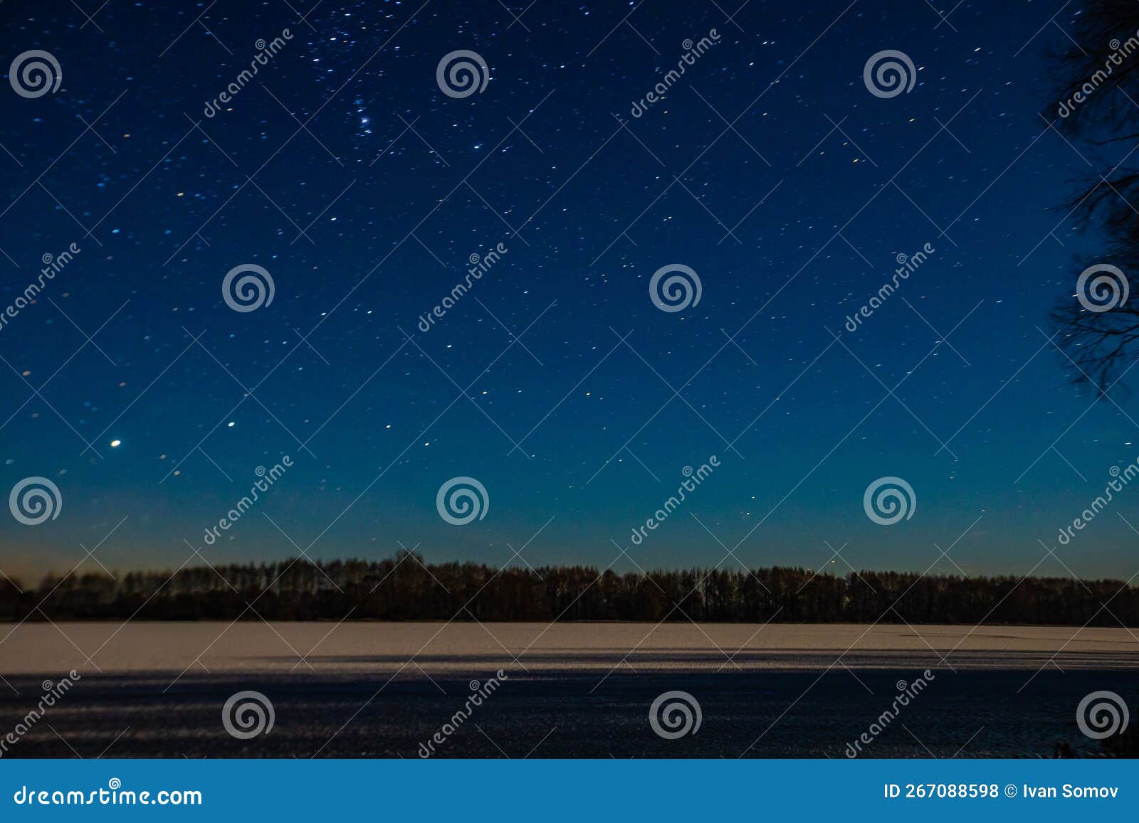 Landscape on a Frozen Lake at Night Stock Photo - Image of baikal ...