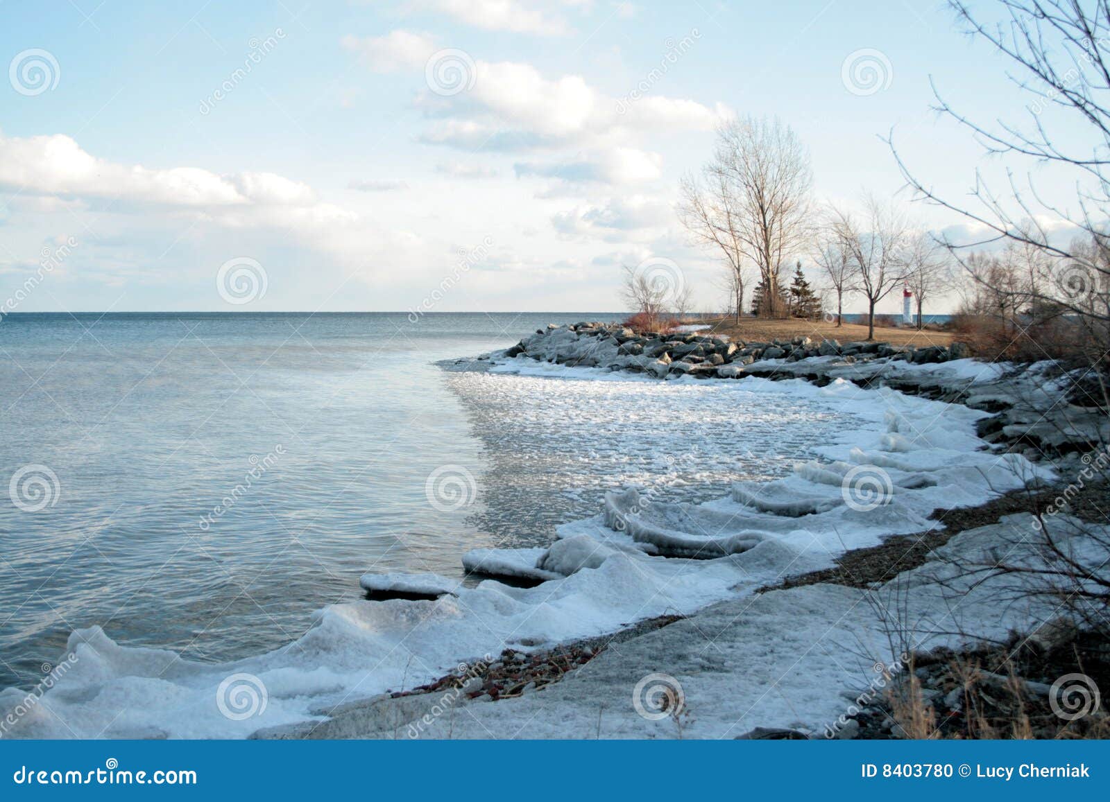 Landscape with Frozen Waves Stock Photo - Image of season, lake: 8403780