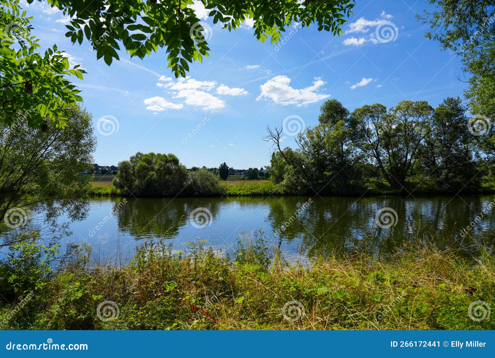 Landscape at the Fulda stock image. Image of green, summer - 266172441