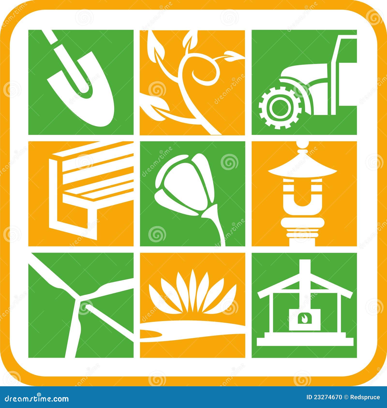 Landscape and Gardening Icons Stock Vector - Illustration of motor ...