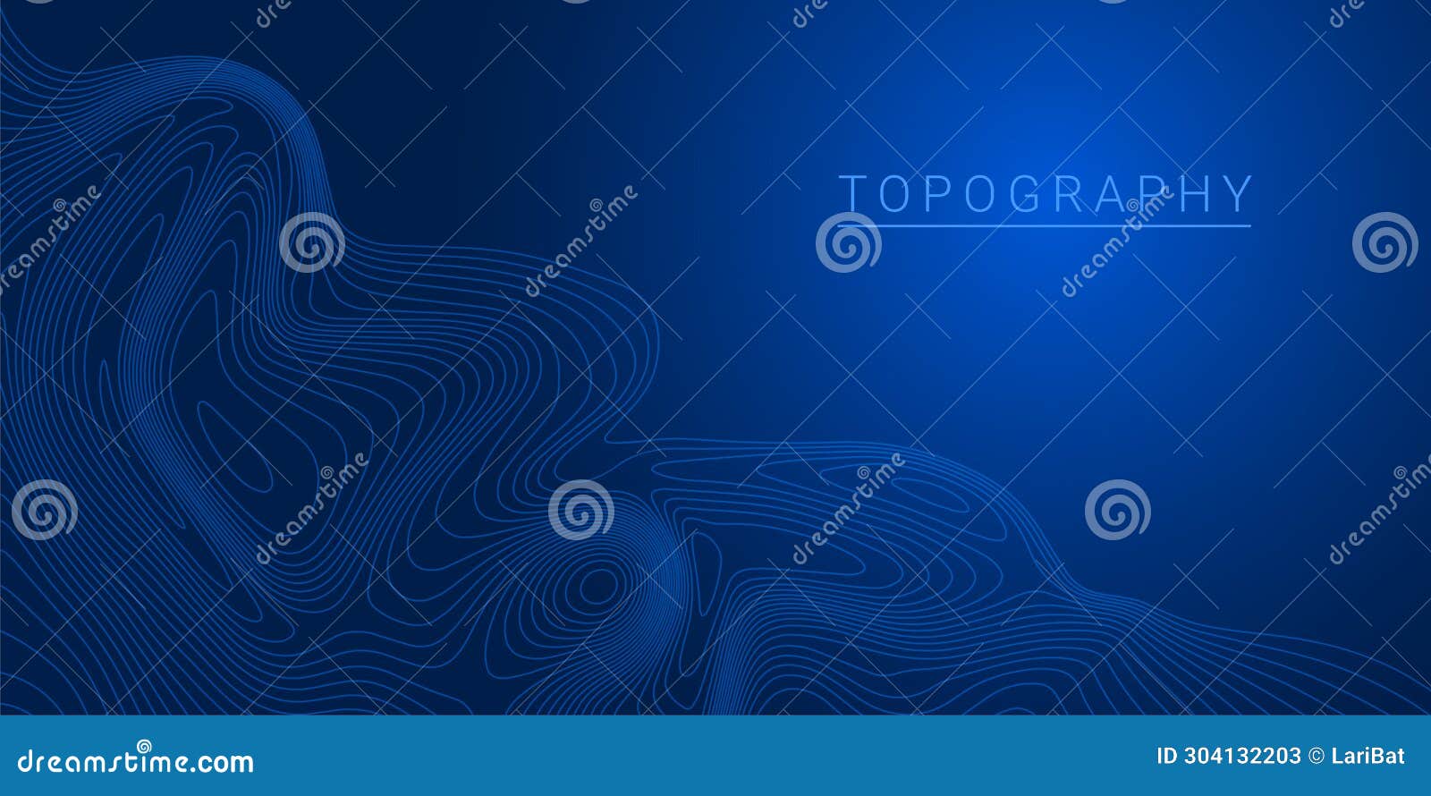 Landscape Geodesy Topographic Map Background. Blue Topographic Lines on ...