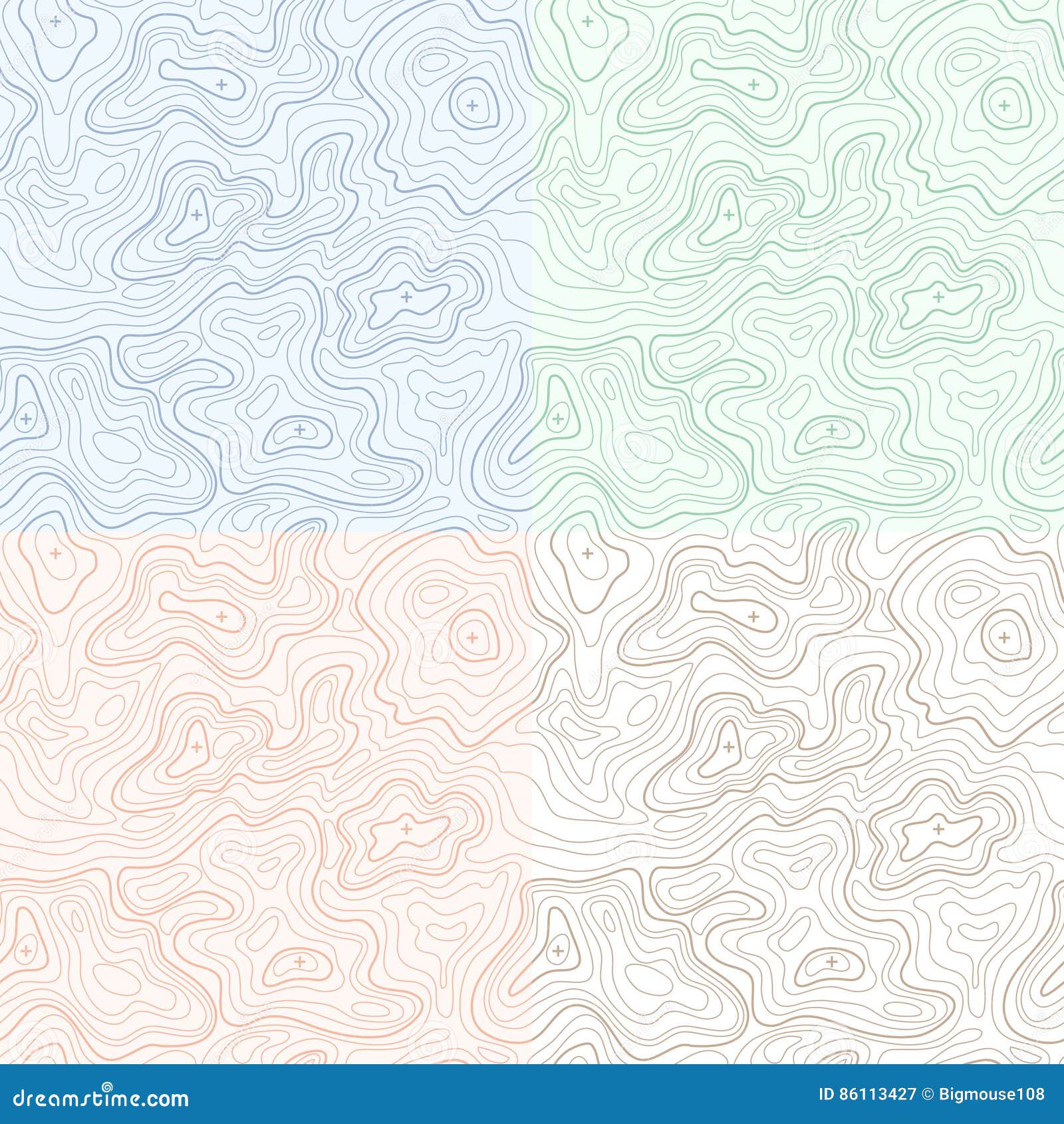 Landscape Geodesy Topographical Map Line Background Set. Vector Stock ...