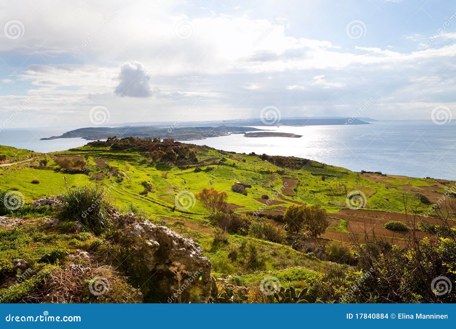 Landscape in Gozo Island, Malta Stock Photo - Image of rock, arable ...