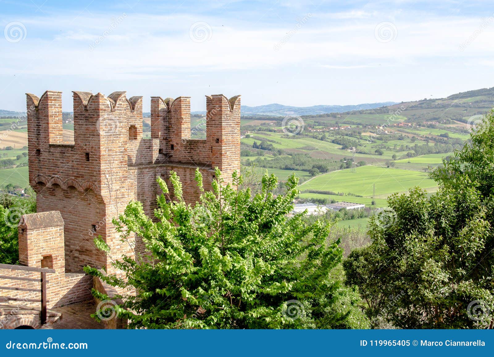 Landscape from Gradara Castle, Italy Stock Image - Image of ancient ...
