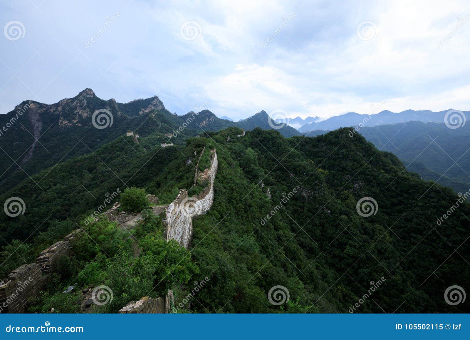 Landscape of the Great Wall Stock Image - Image of architecture ...