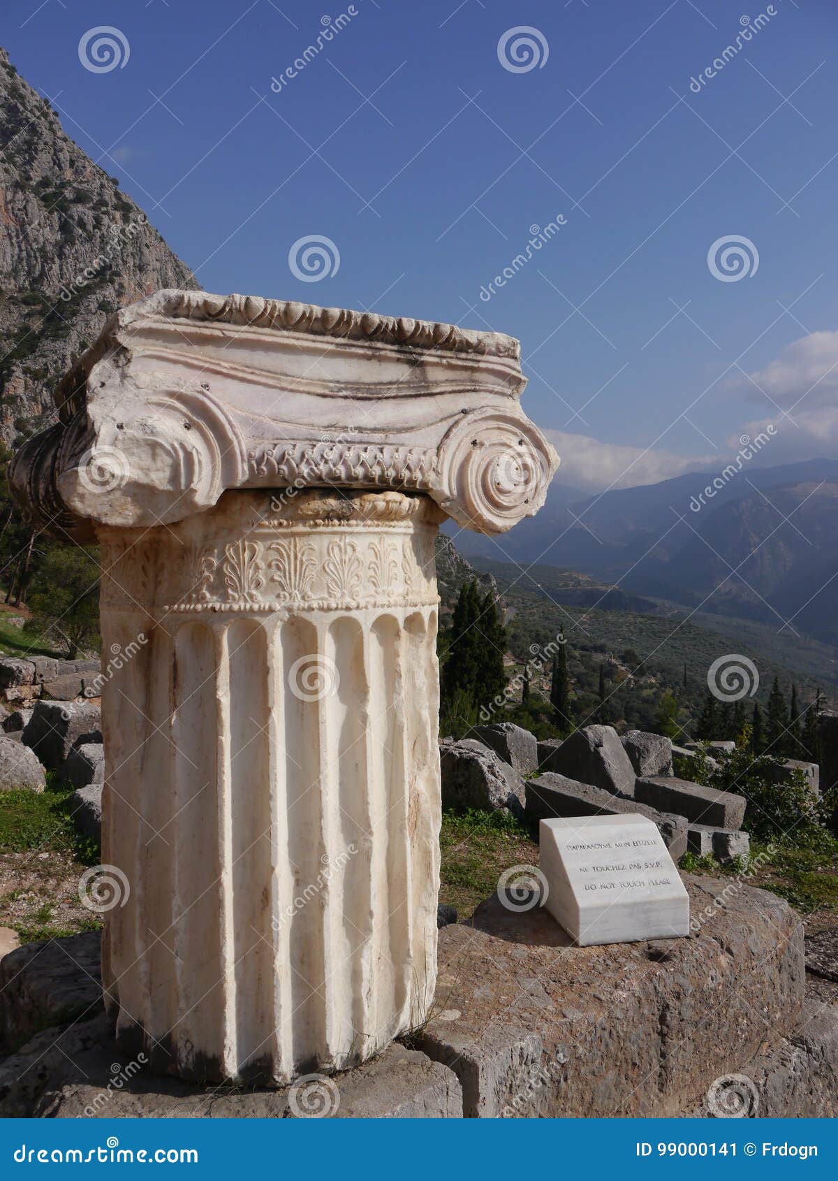 Greek Column from an Old Temple Stock Image - Image of greece ...