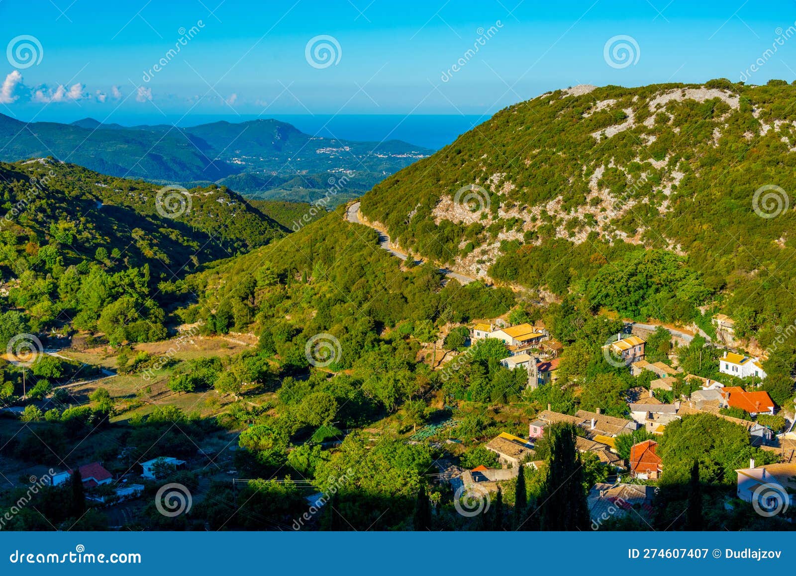 Landscape of Greek Island Corfu Stock Image - Image of pantokratoras ...