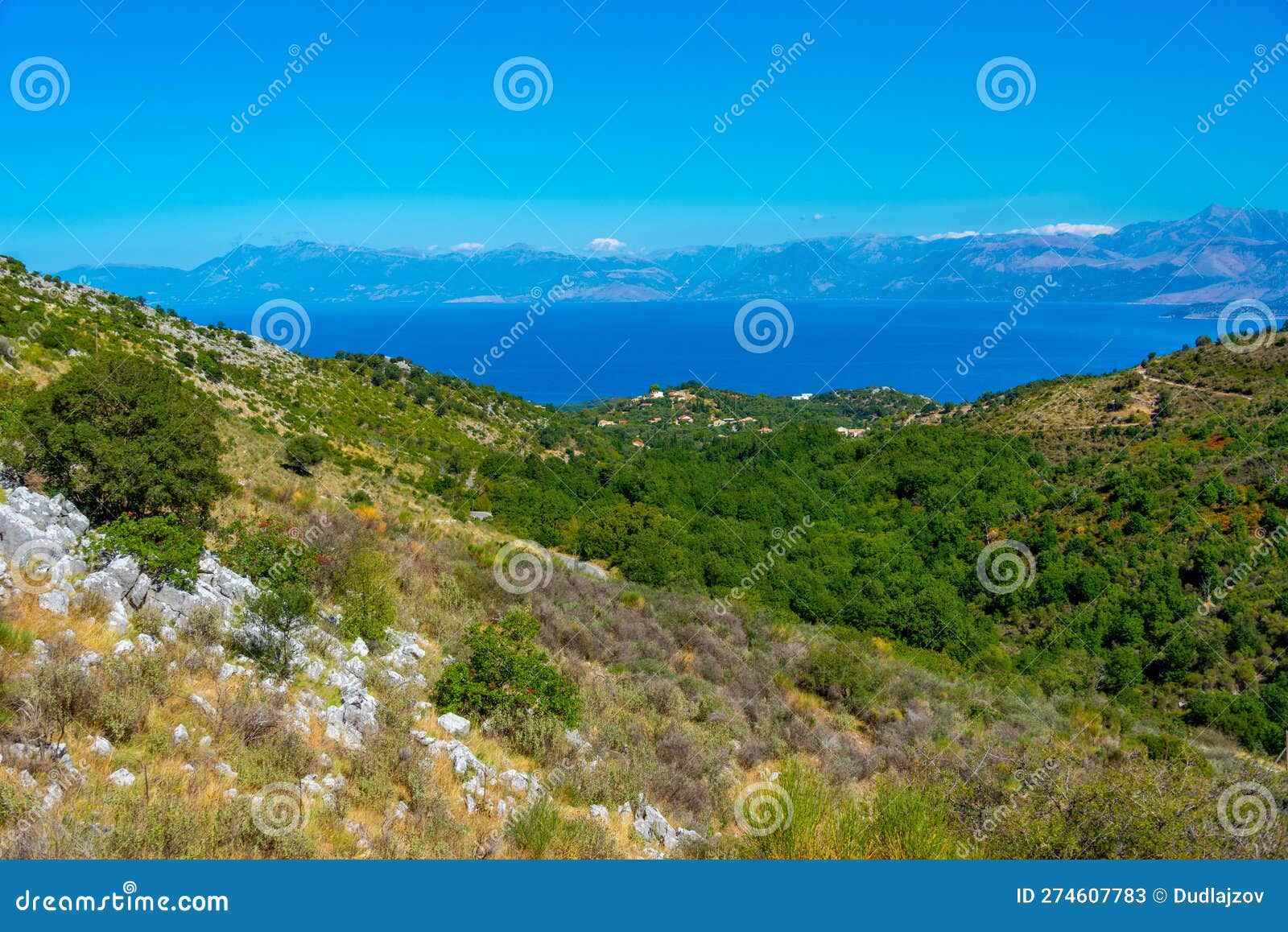Landscape of Greek Island Corfu Stock Image - Image of coastline ...