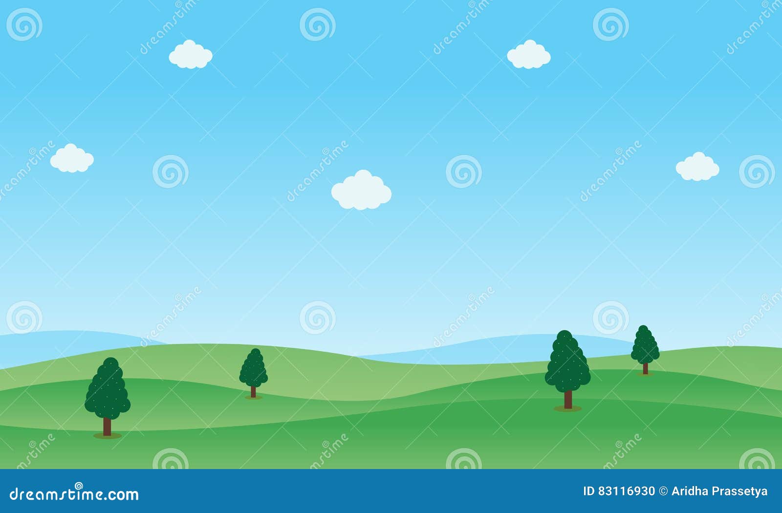 Landscape of Green Hill Panorama Stock Vector - Illustration of vector ...