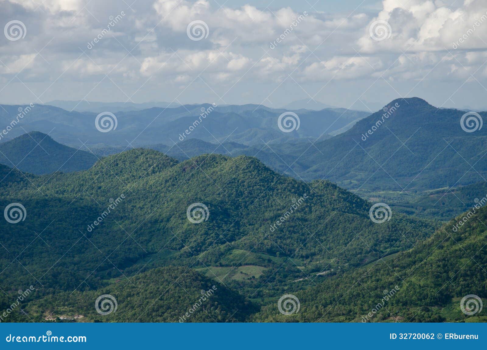 Landscape of Green Mountain Range Stock Photo - Image of season, spring ...