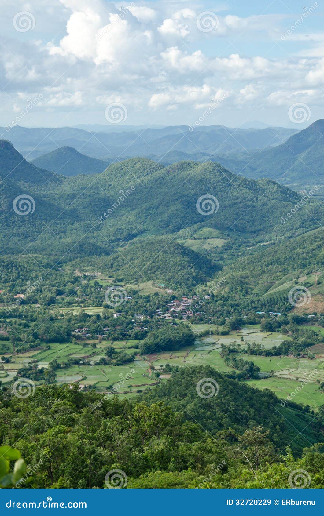 Landscape of Green Mountain Range Stock Image - Image of scenic, sunny ...
