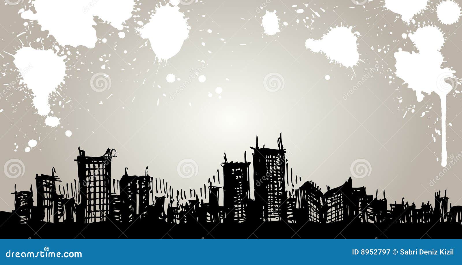 Landscape grunge city stock vector. Illustration of architecture - 8952797