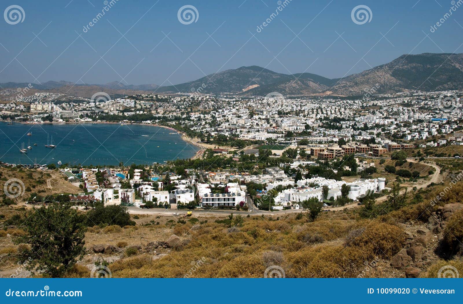 Landscape of Gumbet Bay stock photo. Image of blue, turkish - 10099020