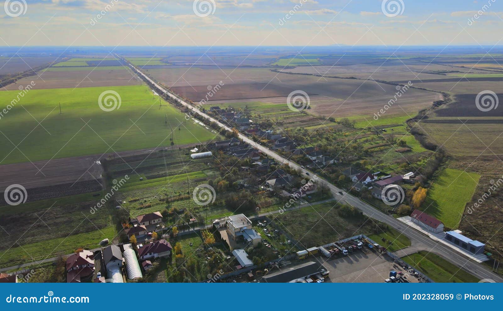 Landscape from a Height of a Village from a Height, Top View with ...