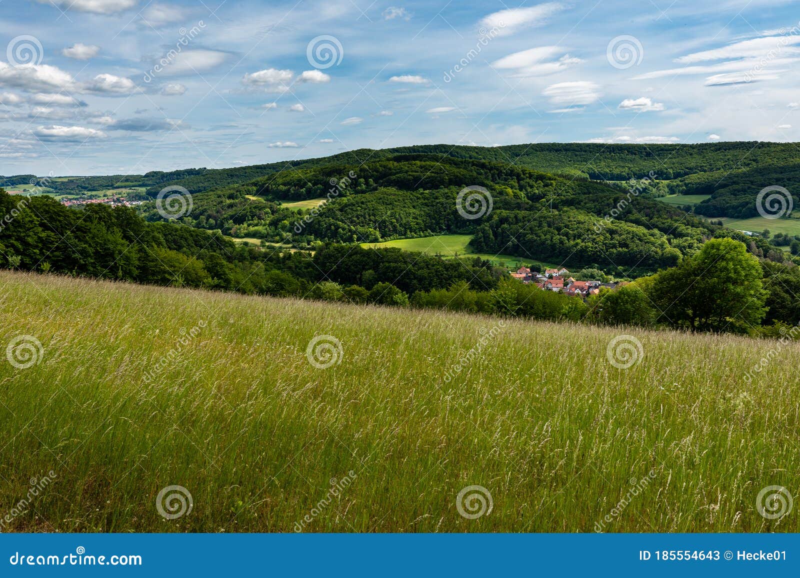 Landscape of Hesse in Germany Stock Image - Image of datterode, grass ...