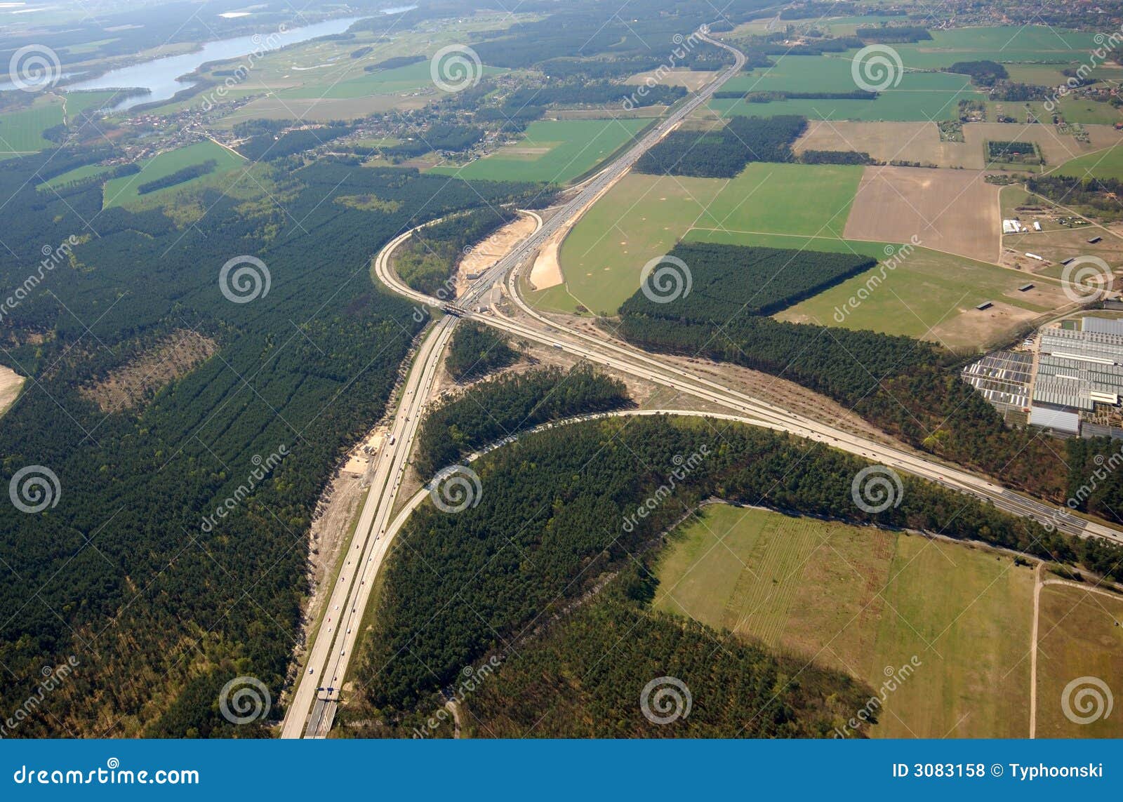 Landscape with a highway stock photo. Image of autobahn - 3083158