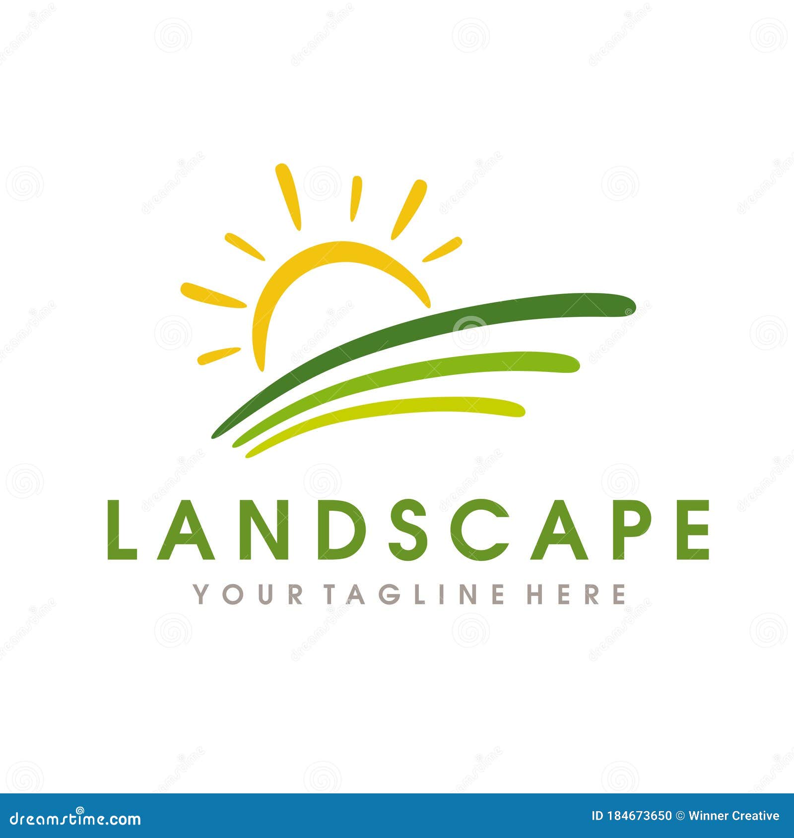 Landscape Hills and Farm Logo Design Stock Vector - Illustration of ...
