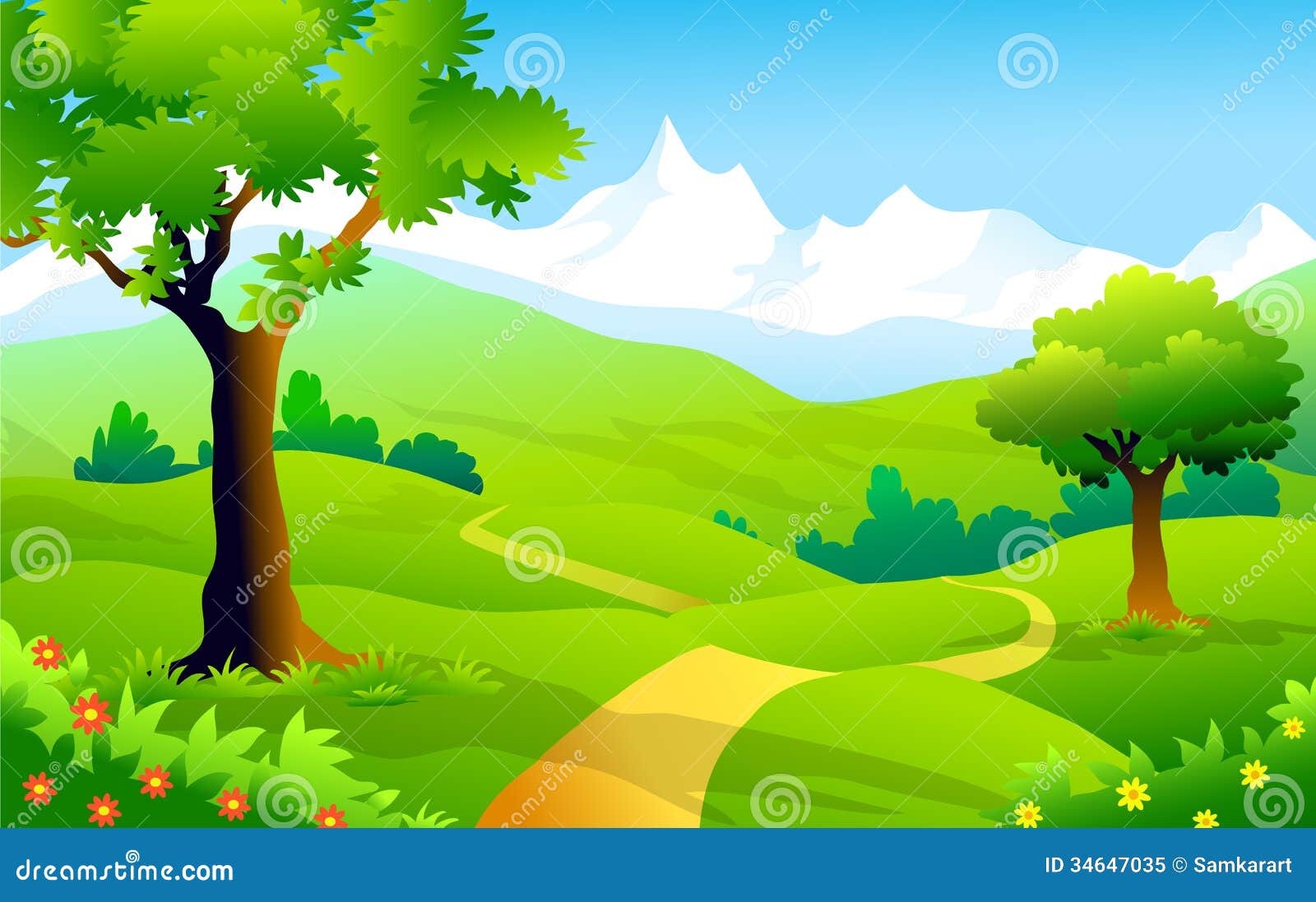 Landscape of Himalaya-Vector Illustration Stock Vector - Illustration ...