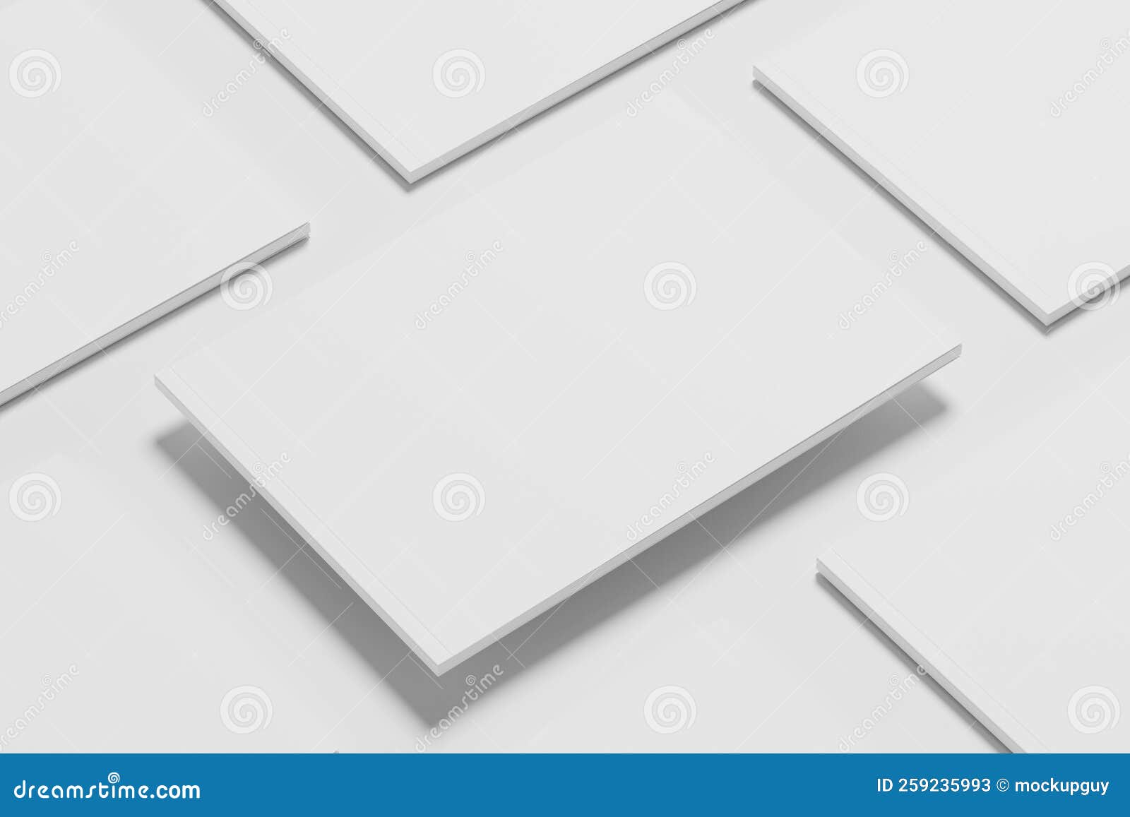A4 Landscape Horizontal Magazine Brochure 3D Rendering White Blank ...