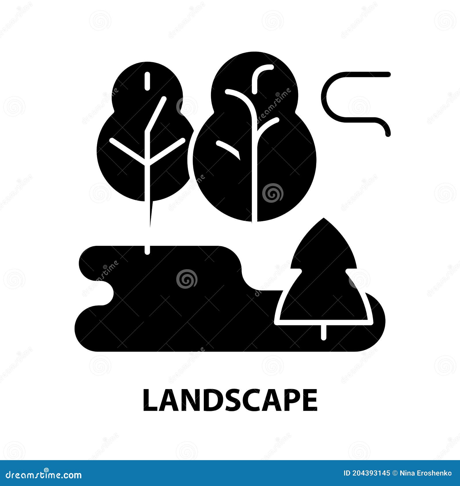 Landscape Icon, Black Vector Sign with Editable Strokes, Concept ...