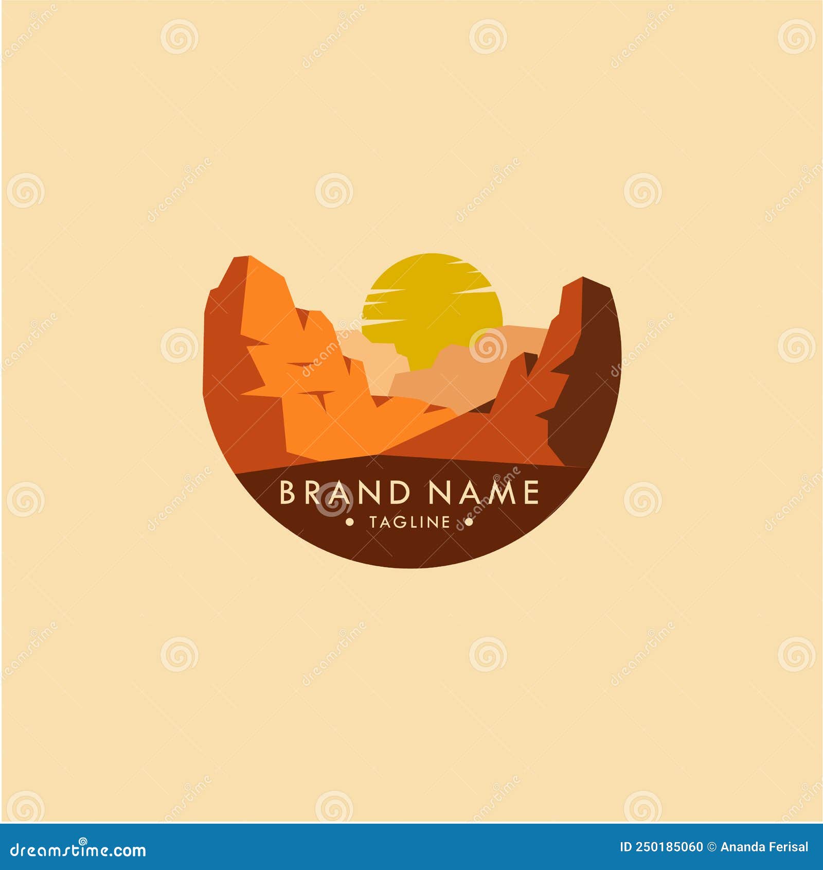 Landscape Cliffs and Hills Logo Design Stock Vector - Illustration of ...