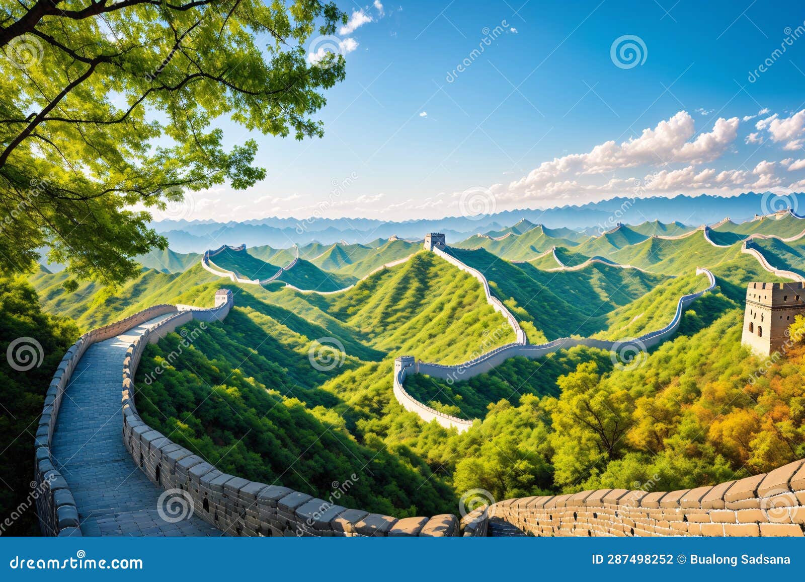 The Original Ecology of the Great Wall. Stock Illustration ...