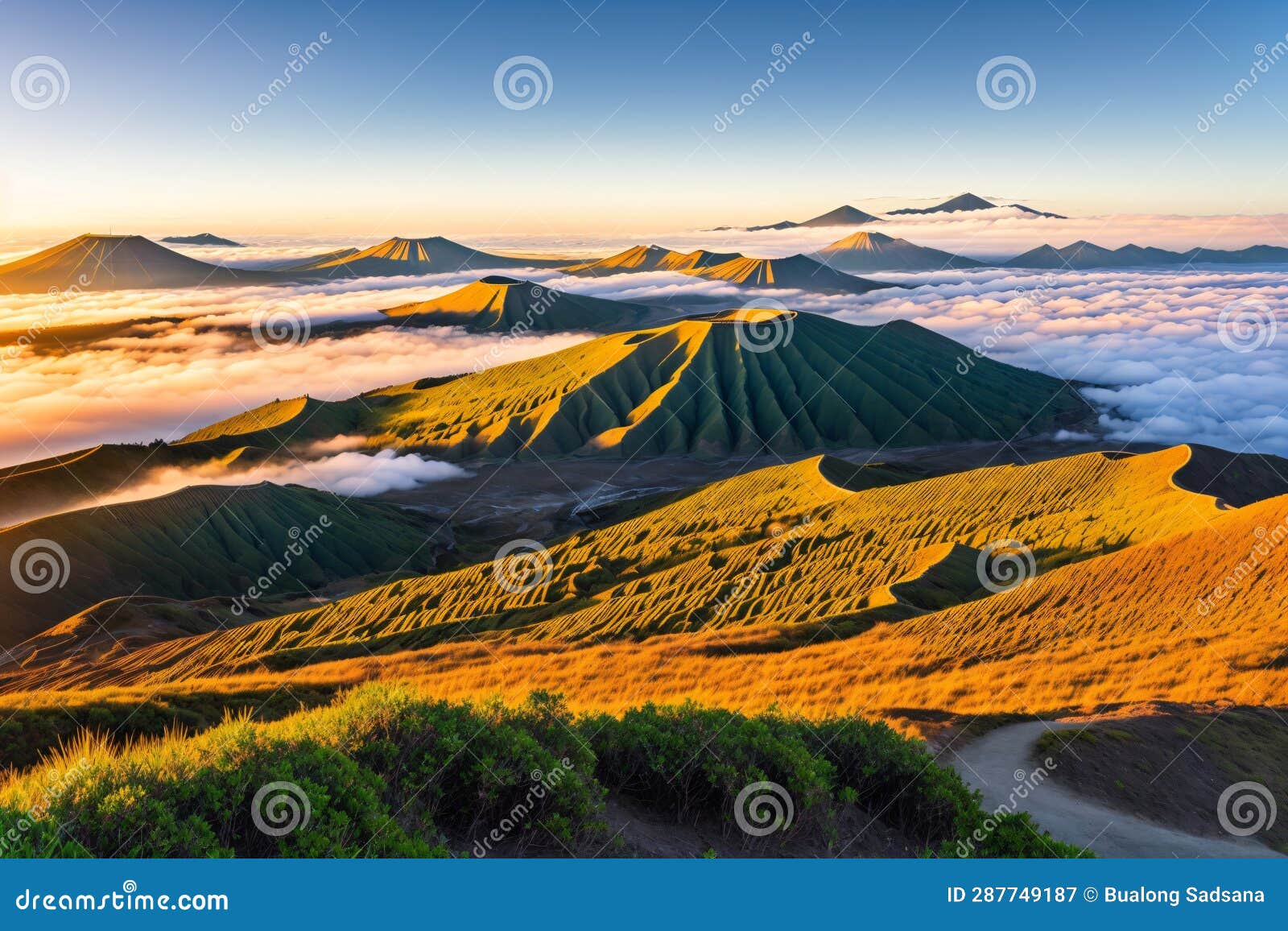 The Mountain is Called Bromo Mountain. Stock Illustration ...
