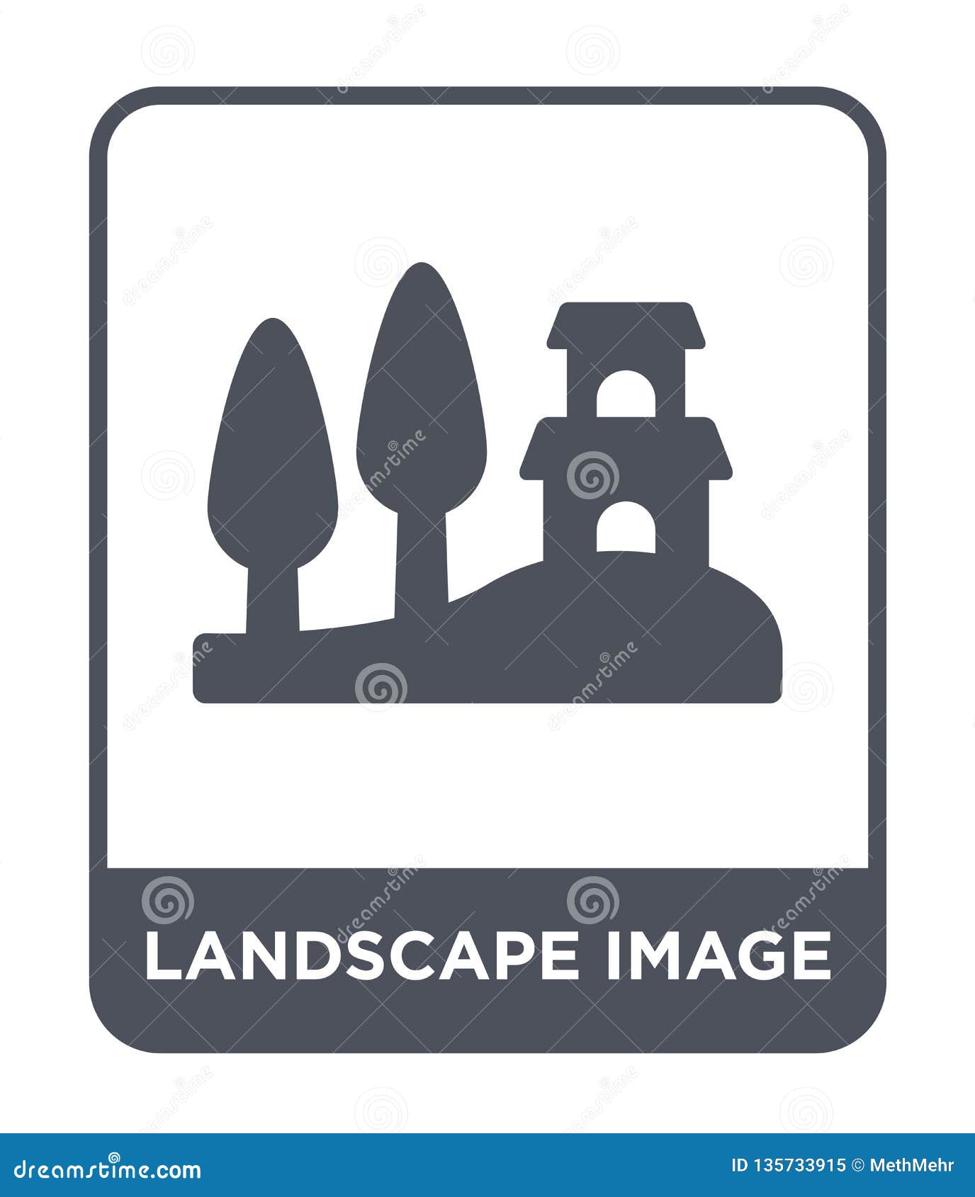 Landscape Image Icon in Trendy Design Style. Landscape Image Icon ...