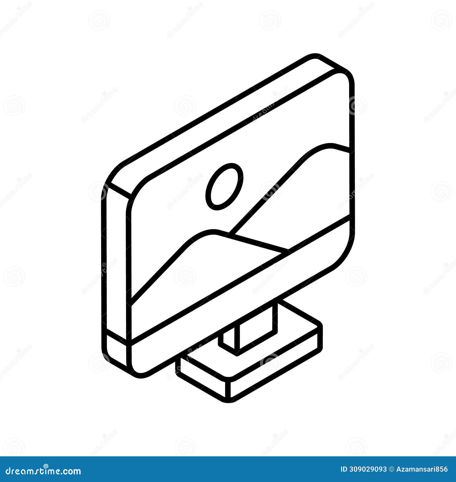 Landscape Image on Monitor Screen Isometric Vector Design Stock ...