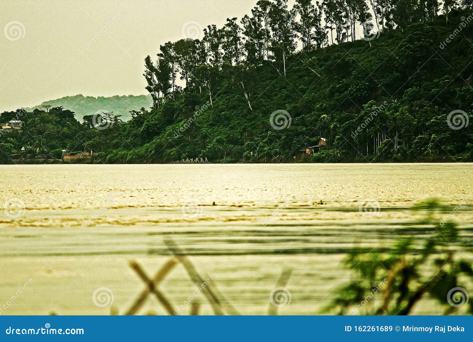 Landscape Image with Mountains, Trees and a River in Front. Beautiful ...