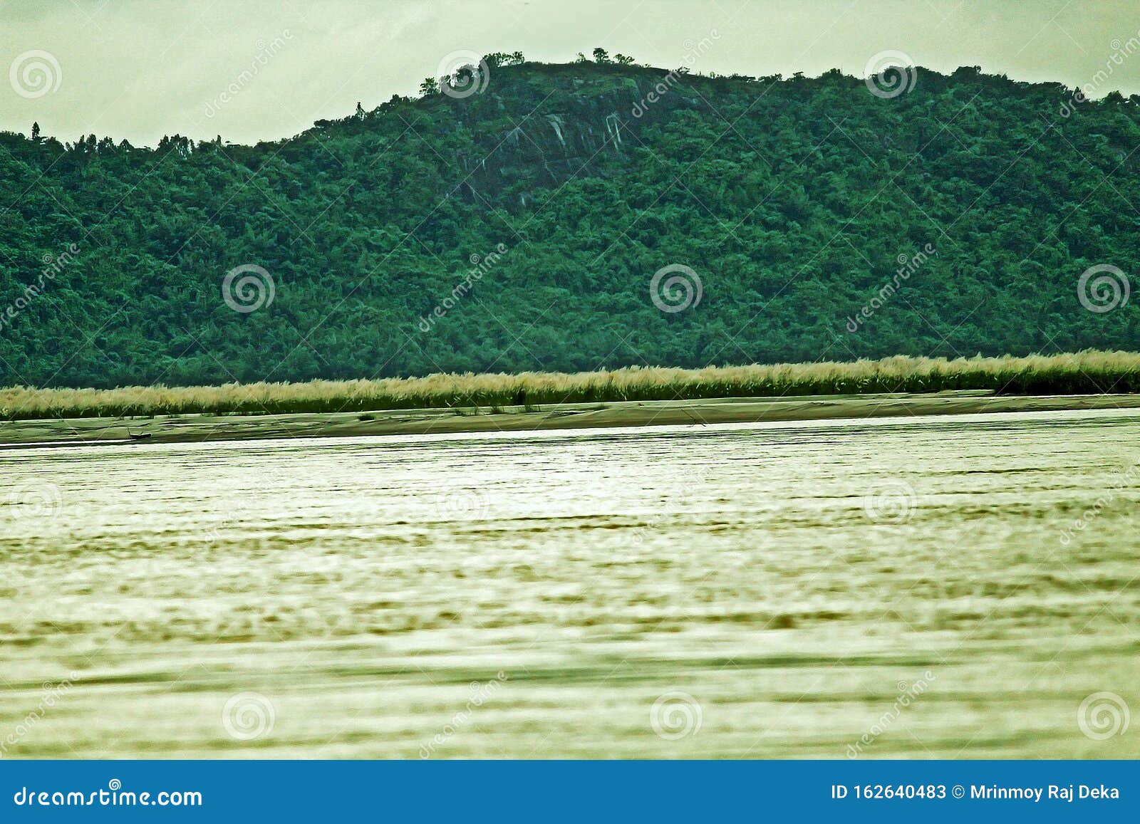 Landscape Image with Mountains, Trees and a River in Front. Beautiful ...