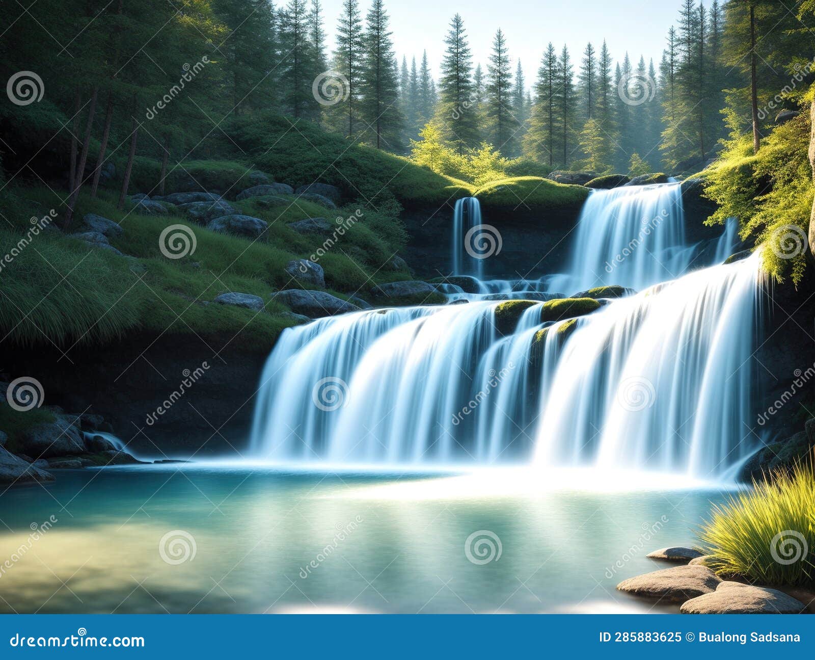 Waterfall Reflections Incorporate a Foreground Element Made with ...
