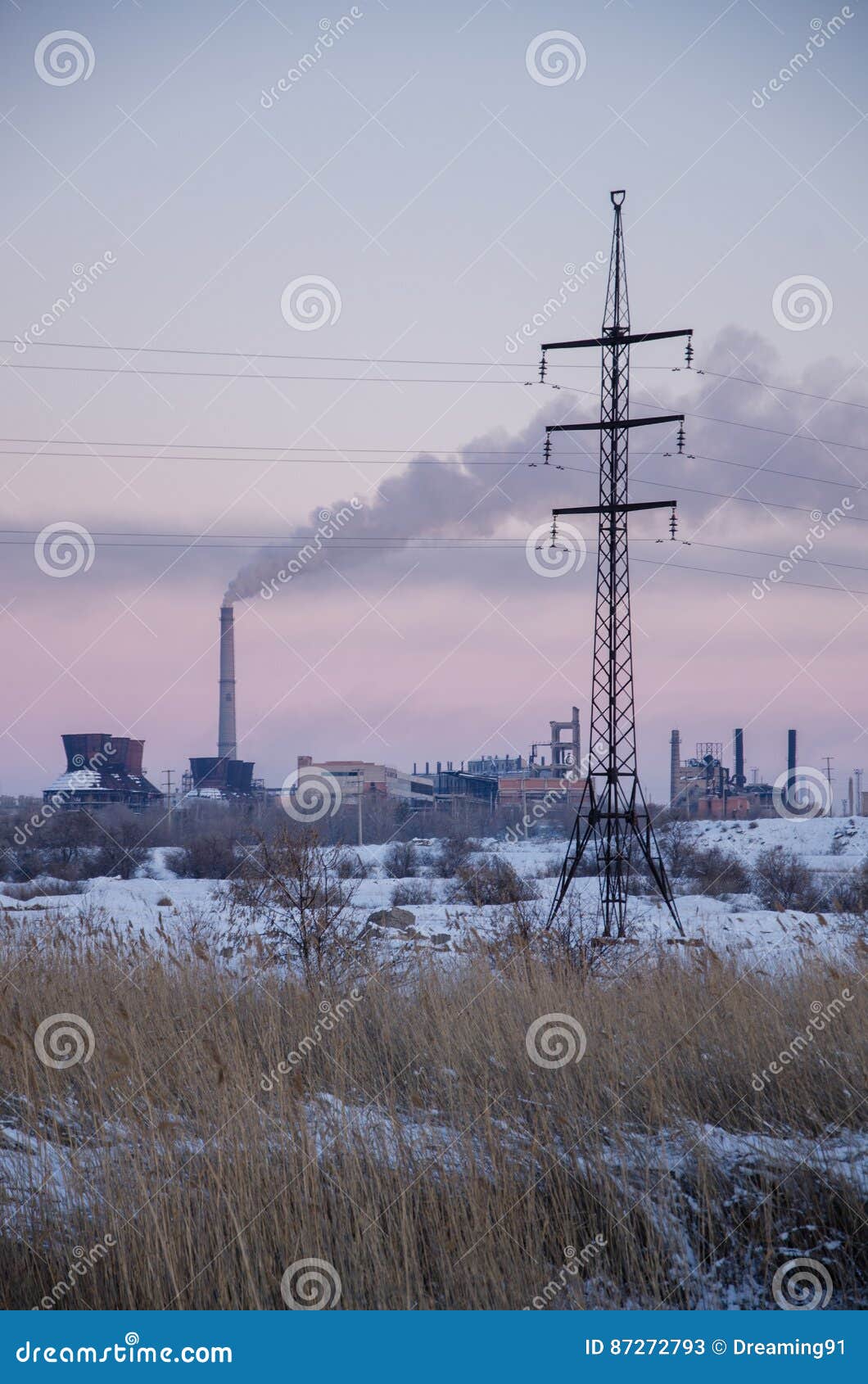 Landscape with an Industrial Enterprise on the Horizon Stock Image ...