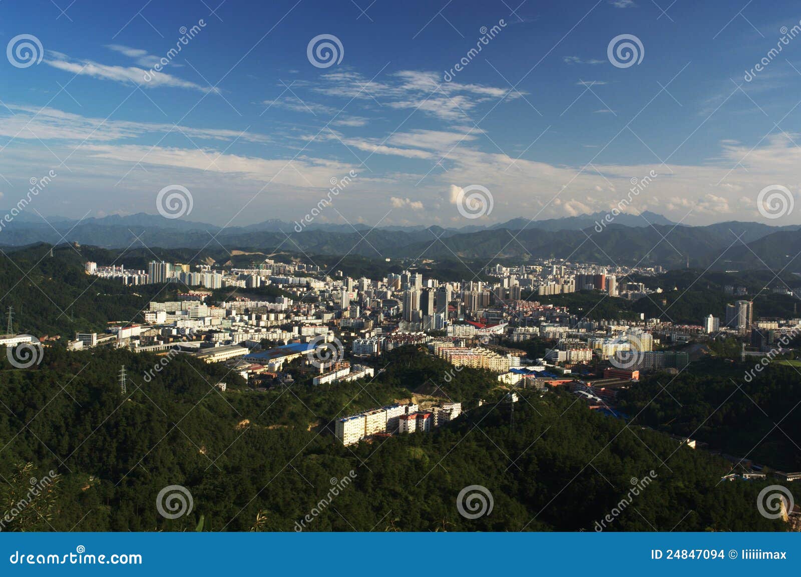 Landscape of an Inland City in China Stock Photo - Image of background ...