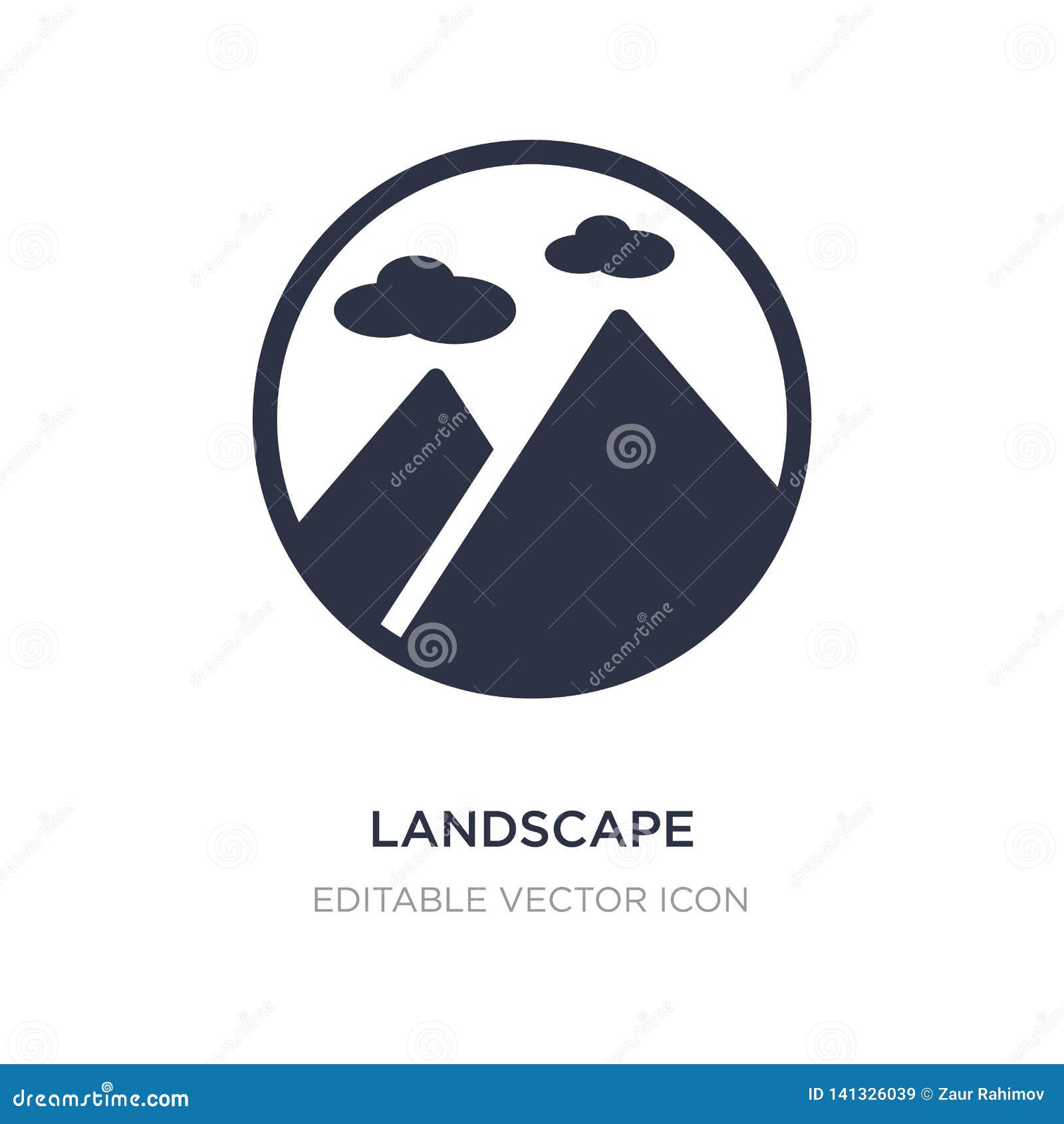 Landscape Inside Frame Icon on White Background. Simple Element ...