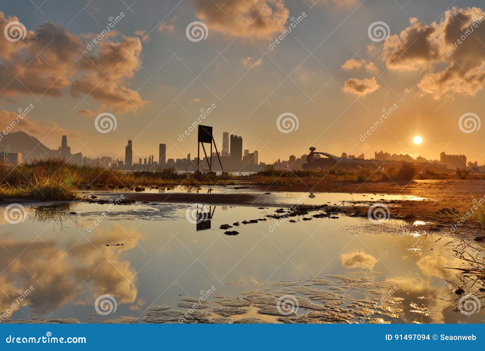 The Landscape Inverted Reflection in Water Stock Photo - Image of ...