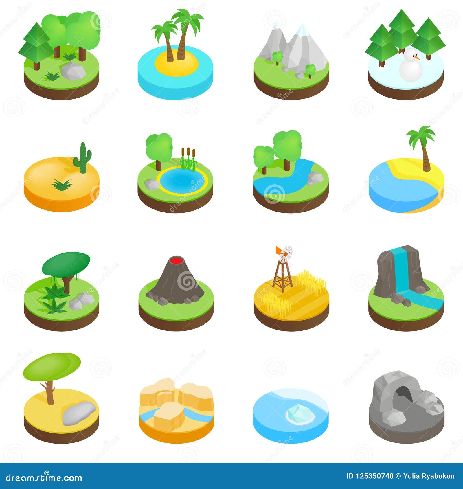 Landscape Isometric 3d Icons Stock Illustration - Illustration of ... Landscape Isometric 3d Icons Stock Illustration - Illustration of ...