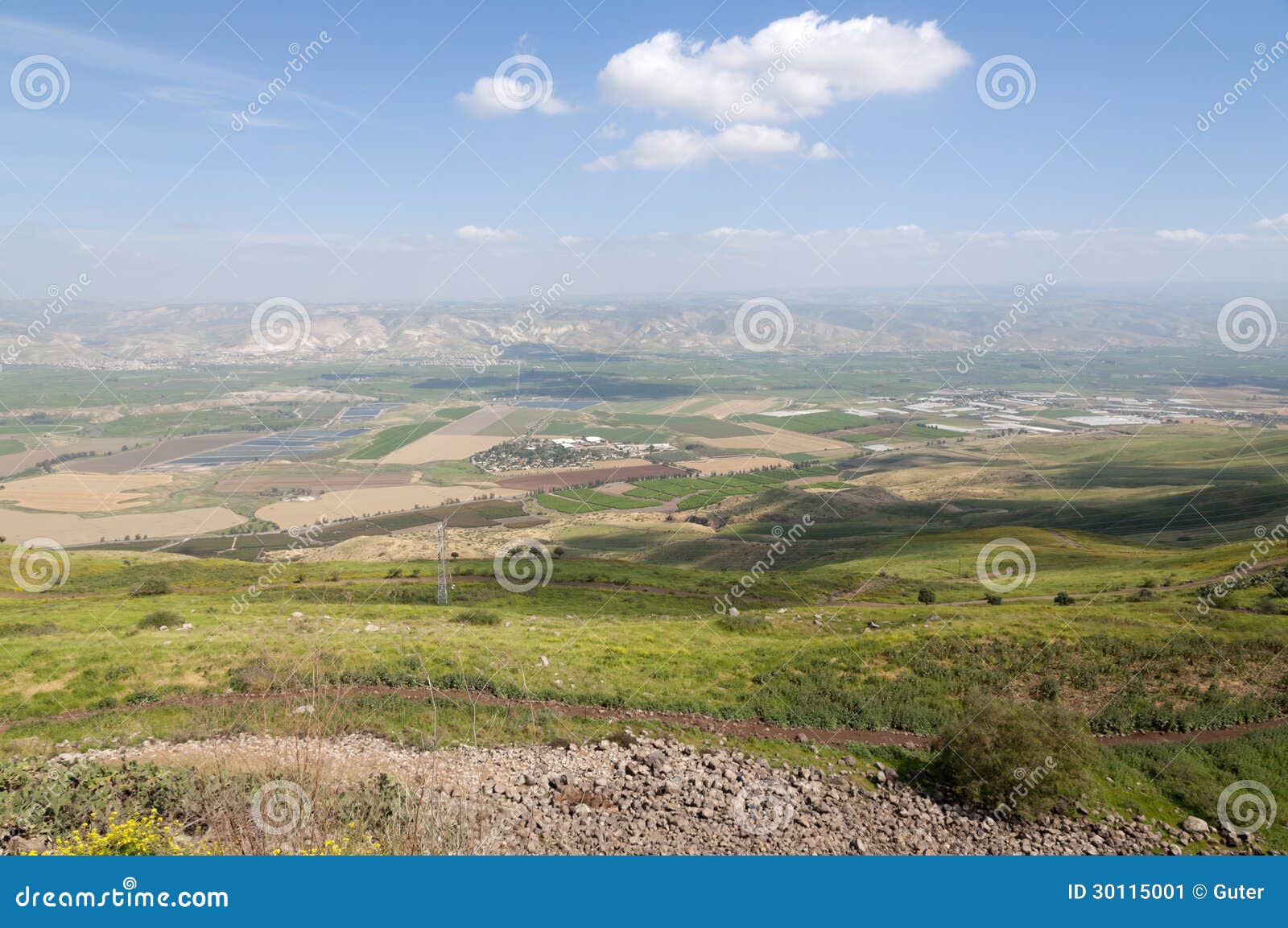 Jordan Valley and the Sea of Galilee Stock Image - Image of lake ...