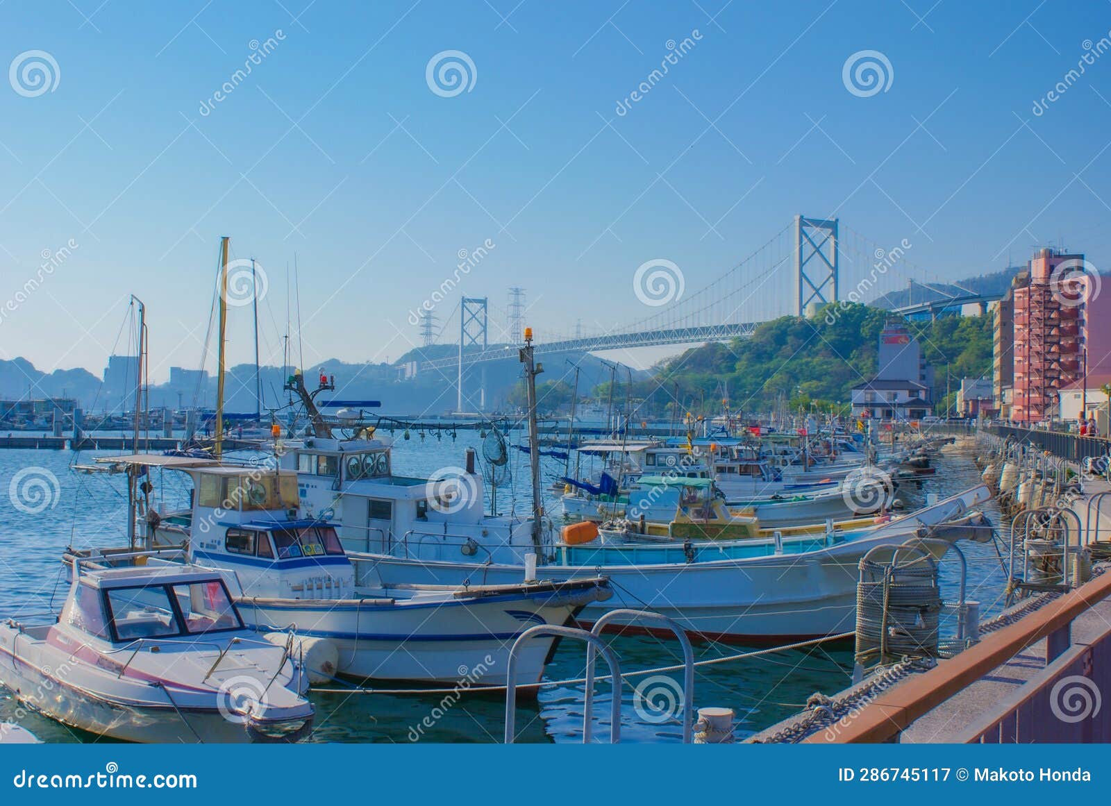 The Landscape of Kitakyushu and the Kanmon Strait Stock Image - Image ...