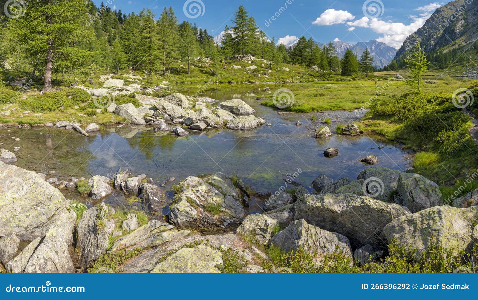 The Landscape at Lago D Arpy Lake Stock Photo - Image of beautiful ...