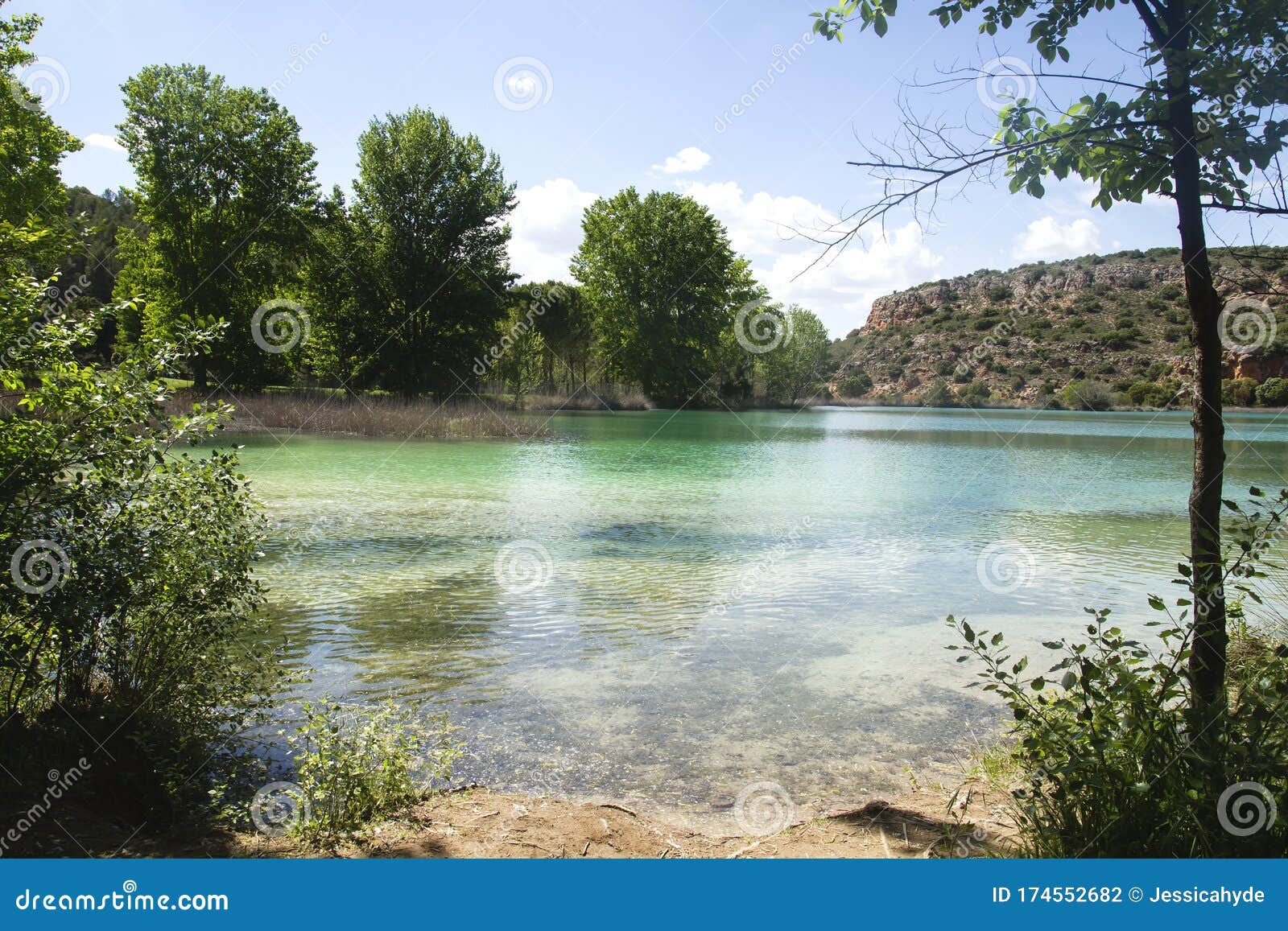 Landscape in Lagunas De Ruidera Natural Parkland, Spain Stock Photo ...