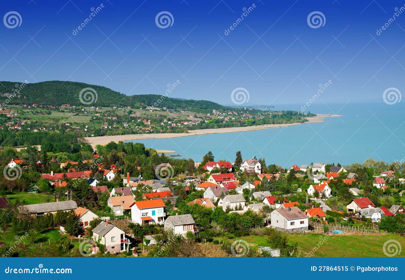 Landscape at Lake Balaton,Hungary Stock Image - Image of sunny, hill ...