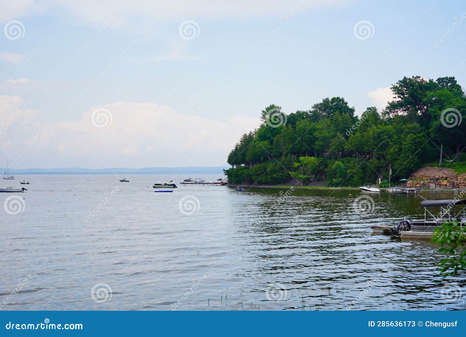 Landscape of Lake Champlain at Vermont in Summer Stock Image - Image of ...