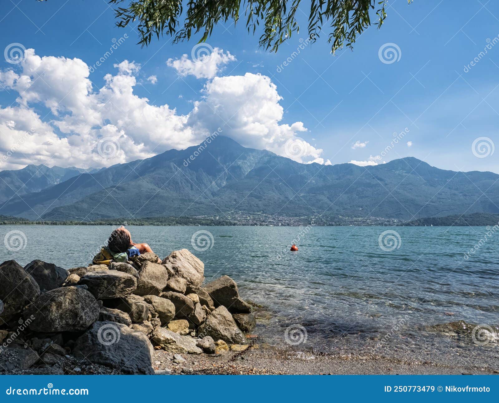 Landscape of Lake Como from Domaso Village Stock Image - Image of ...