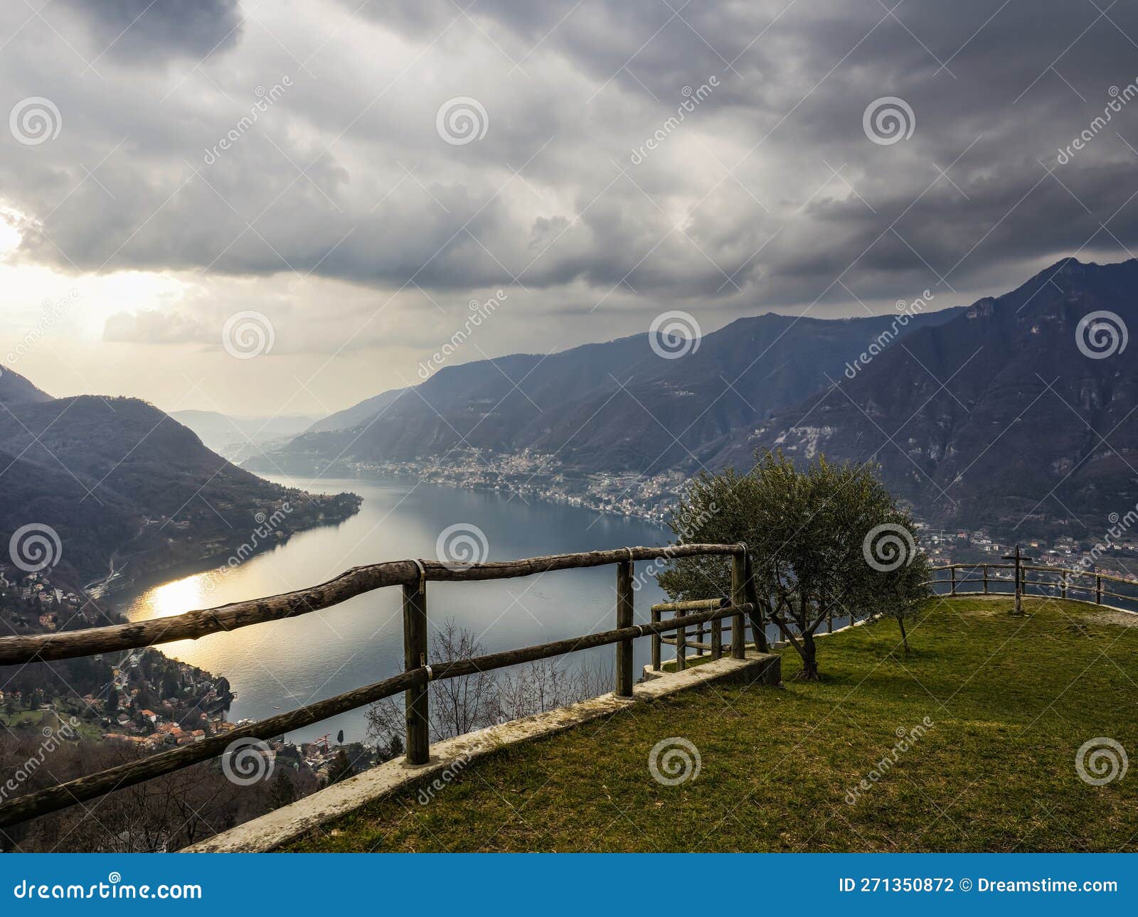 Landscape of Lake Como at Sunset Hours Stock Photo - Image of nature ...