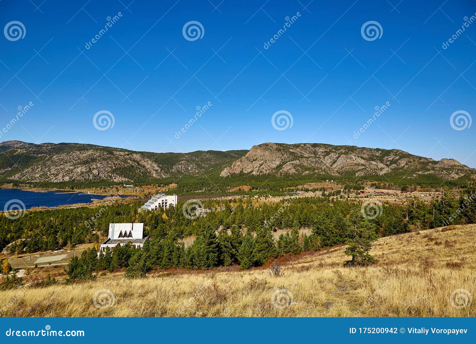 Landscape Lake and Wooded Mountains Stock Photo - Image of destination ...